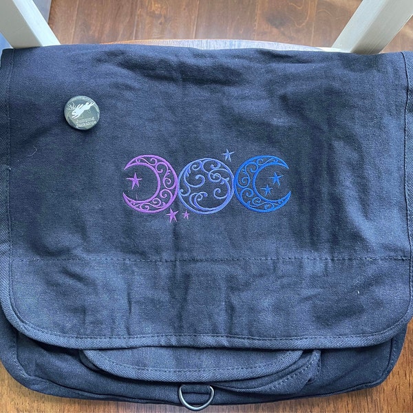 Moon Bag, Crescent Moon Messenger Bag, Laptop Bag, Goddess Bag, Triple ...