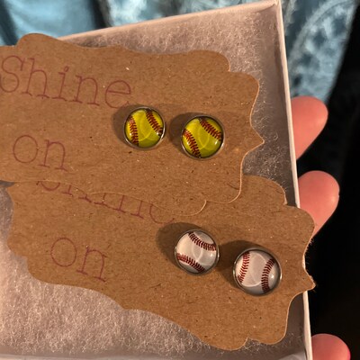 Baseball Studs, Softball Studs, Baseball Earrings, Softball Earrings ...