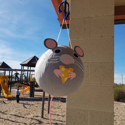 Mouse Pinata. Gray Mouse Pinata With Cheese - Etsy