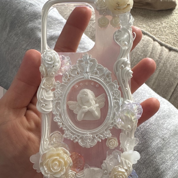 Custom Decoden Phone Case, Retro Angel Phone Case, Baroque Aesthetic 3D ...