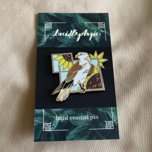 Hard Enamel Pin Sunflower Bluejay Lapel Pin Brooch - Etsy