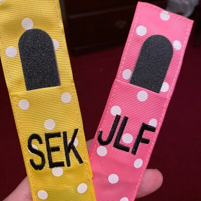 Personalized Finger Nail File Holder Monogramed Grosgrain Initial ...