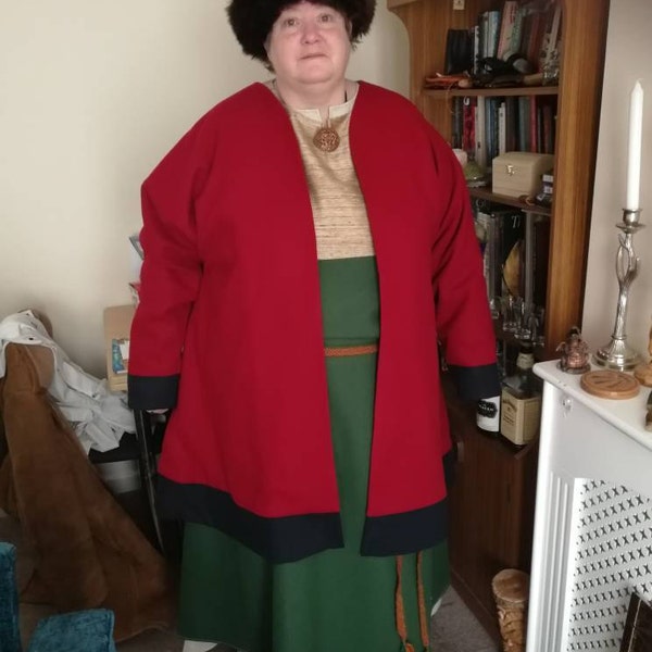 Early Medieval Wool Coat/kaftan With Wool Hems and 100% Linen Lining ...