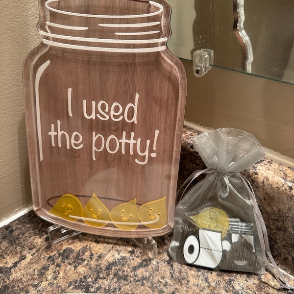 Personalized Potty Training Reward Jar: Wooden Mason Jar With Tokens - Etsy