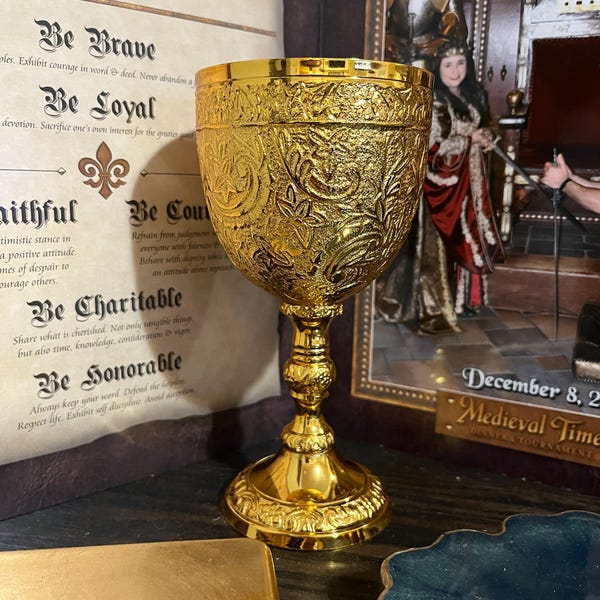 Handmade Brass Goblet for Communion Gold Chalice Cup Arthur King ...
