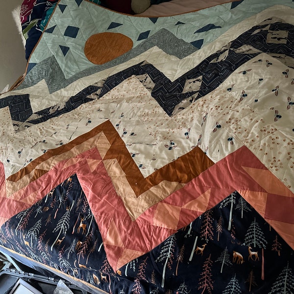 Wilderness Quilt Kit, Little Forester Fusion, Among the Pines, Mountain ...