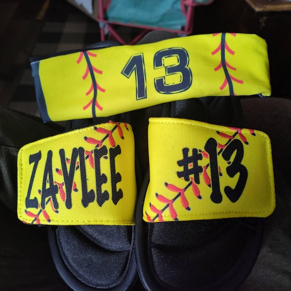 Custom Softball Slides Flip Flops Sandals for Youth and Adults ...
