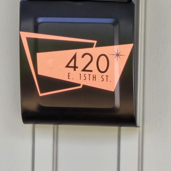 Hex Atomic Acrylic Sign Address Numbers Mid Century House - Etsy