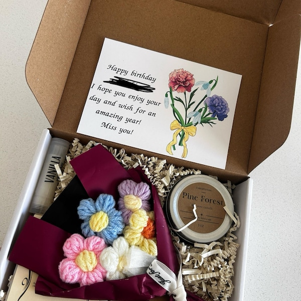 Personalized Birthday Box, Birth Flower Birthday Gift Box, Birthday ...