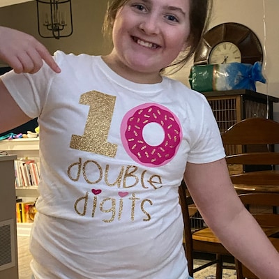 CUSTOMIZABLE Colors Double Digits Girls 10th Birthday Shirt Tenth ...