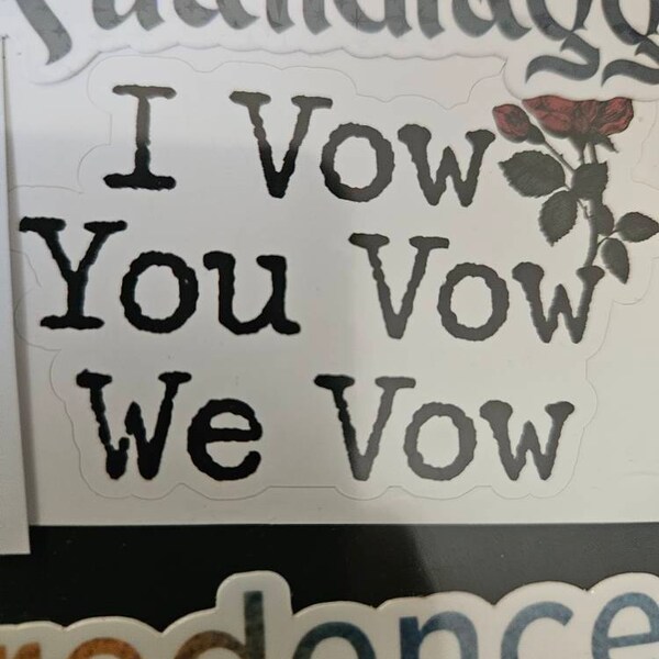 I Vow.you Vow.we Vow.sticker, Kindle Stickers, Waterproof Sticker, Book ...