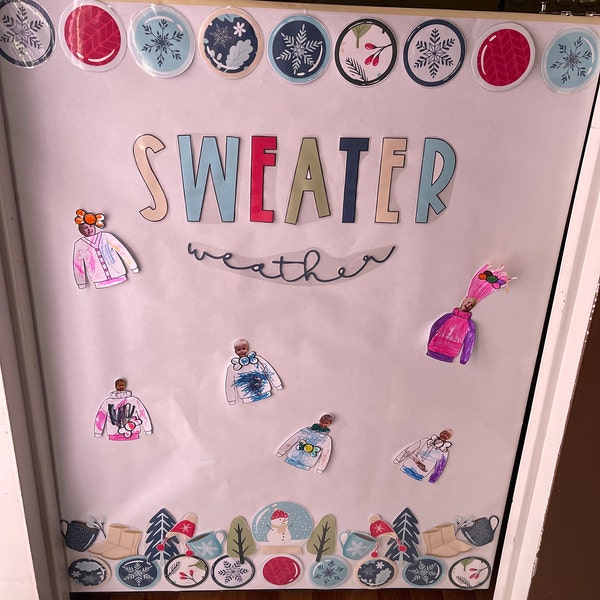 Winter Bulletin Board | Ugly Sweater Template | Winter Bulletin Boards ...