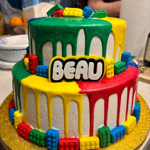 Fondant Building Blocks and Custom Name Cake Decorations - Etsy
