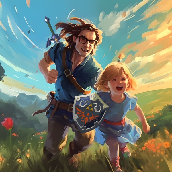 Legend of Zelda Custom Digital Portrait: Personalized Gift | Fathers ...