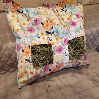 Large Hay Bag for Rabbits, Large Hay Bag for Guinea Pig, Handmade Hay ...