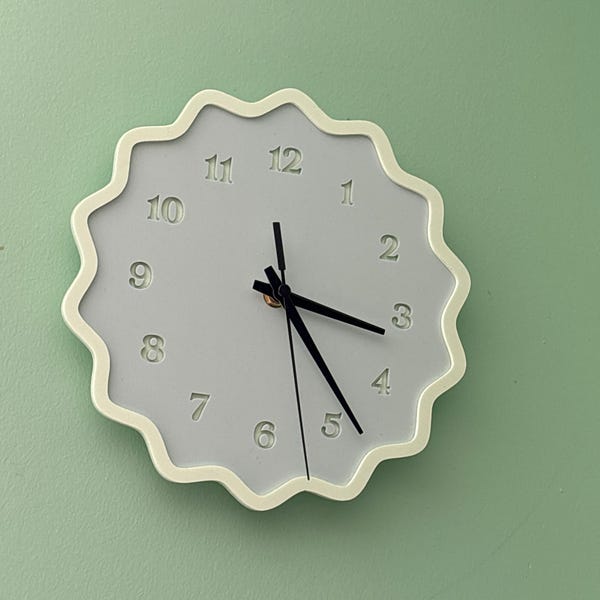 Mint Green Fluted Geometric Acrylic Wall Clock With Numbers - Etsy
