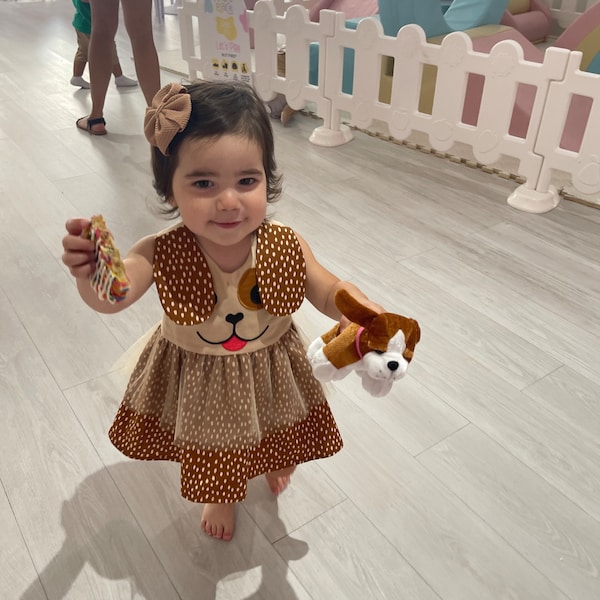 Puppy Dog Girls Dress, Toddler Puppy Dress, Infant Puppy Outfit, Kids ...