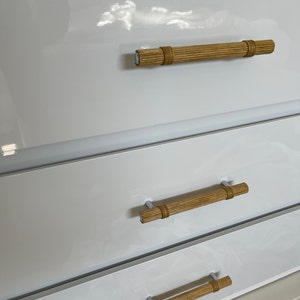 Boho Rod Drawer Pull , Dark Oak Rattan Handle, Wicker Drawer Pull ...