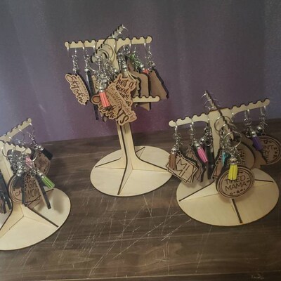 Keychain Display Stand Digital File 3 Designs Ai SVG PDF Laser Cut ...