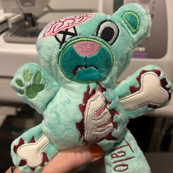 Zombear Stuffie 5x7 ITH in the Hoop 5x7 Hoop Machine Embroidery Pattern ...