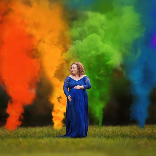 Maternity Rainbow Baby Smoke Bomb Digital Backdrop, Maternity Rainbow ...