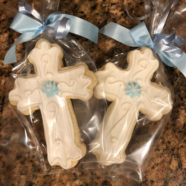 12 Decorated Cross Cookies - Etsy