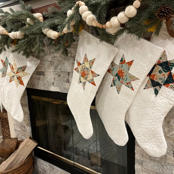 Christmas Stocking - Sewing Pattern - Modern Quilted Stocking PDF - 3 ...