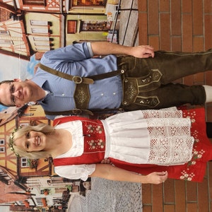 Authentic German Long Brown 3 Piece Dirndl Set With Bavarian Floral ...