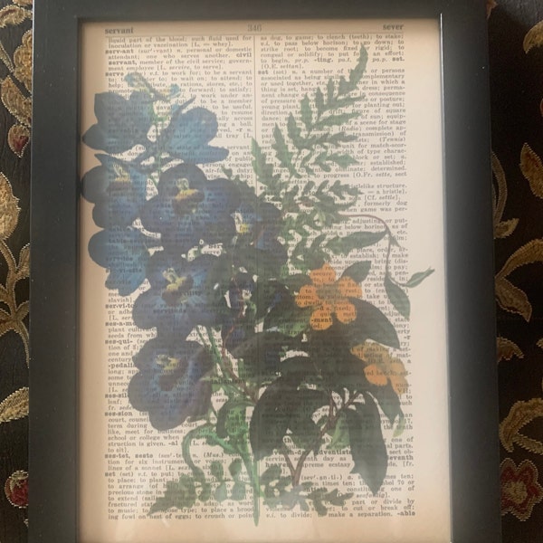 Flower Themed Dictionary Prints - Etsy