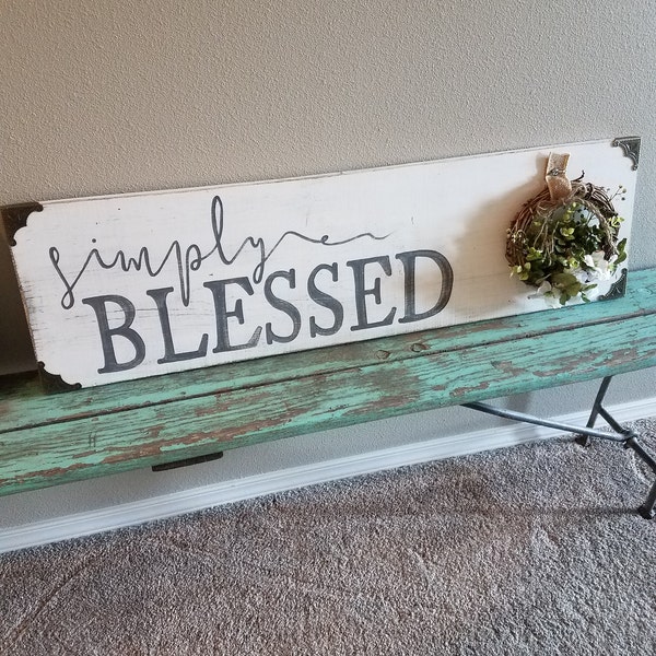 Farmhouse Decor, Simply Blessed Sign, Farmhouse Sign, Farmhouse Wood ...