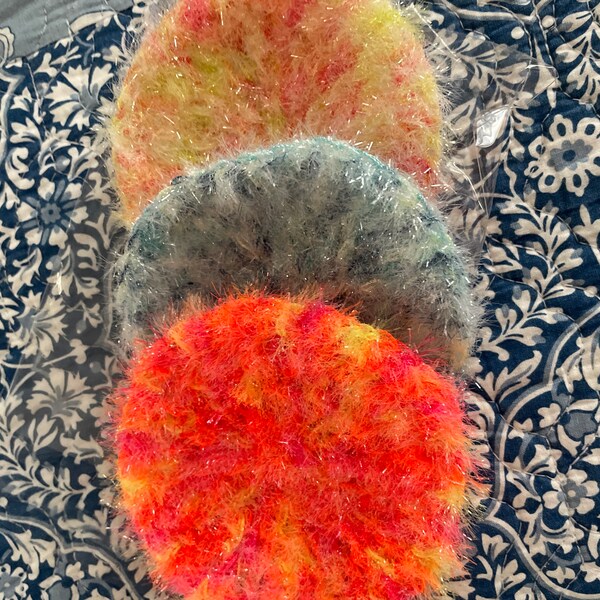 Crochet Dish Scrubbies | Crochet Scrubber | Handmade Kitchen Scrubby ...