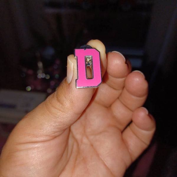 Pink Enamel Initial Pin - Initial, Hashtag or Ampersand - Etsy Canada