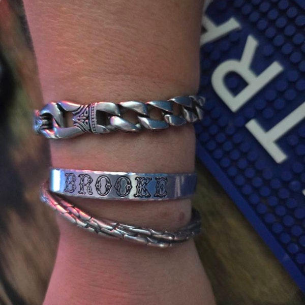 Cattle Tag Bracelet With Turquoise Stone Cowgirl Initial Bracelet ...