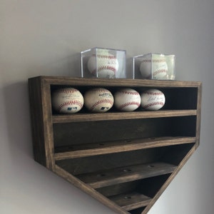 Large Baseball Display Shelf, Holds 20 Baseballs and 16 Championship ...