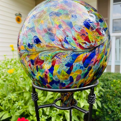 Circus Blue Gazing Ball Glass 12 Inch Diameter - Etsy