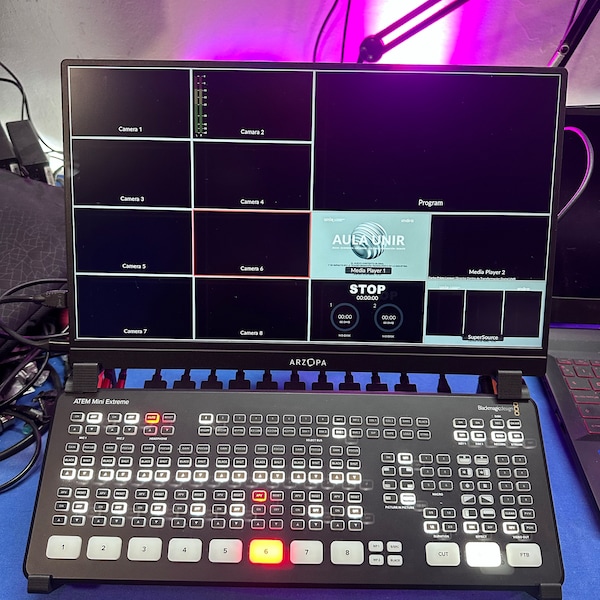 Combo Stand for "blackmagic Design ATEM Mini Extreme" Series & Thin LCD ...