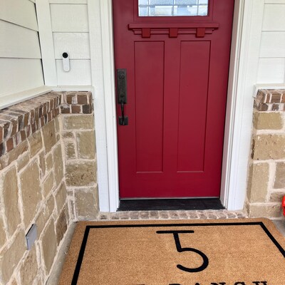 Custom Address Doormat, Flocked Coir Door Mat, Outdoor Welcome Mat ...
