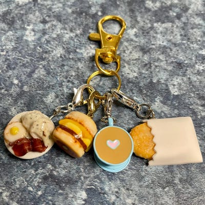 Peanut Butter and Strawberry Jelly Key Chains, Polymer Clay Peanut ...