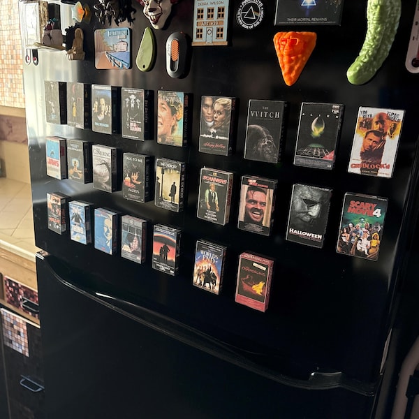 Retro VHS Mini Refrigerator Magnets Modern Recent Horror Movies Classic ...
