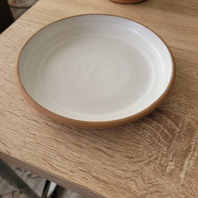 Modern Rustic Dinnerware Farmhouse Plate White Stoneware Ceramic Plate ...