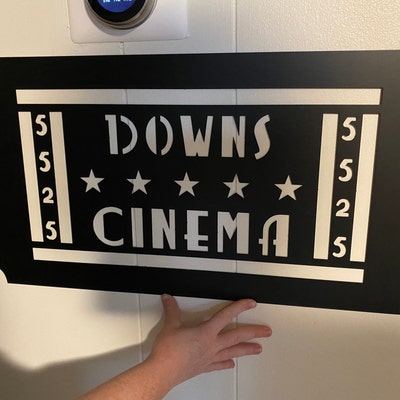Personalized Movie Ticket Metal Sign Custom Home Theater Sign Family ...