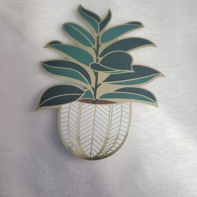 Rubber Tree Sticker Plant Lover Sticker Metallic Die Cut - Etsy