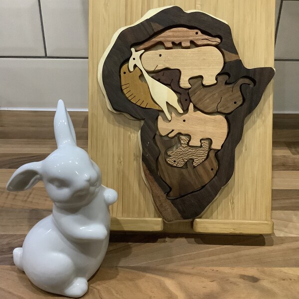 Animal Puzzle, Africa Map Puzzle, Wooden Puzzle, Montessori Toys ...
