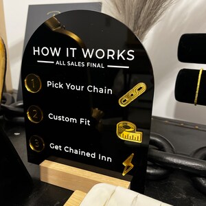 Custom How It Works Sign Table Top Display Sign With Acrylic 3D Icons ...