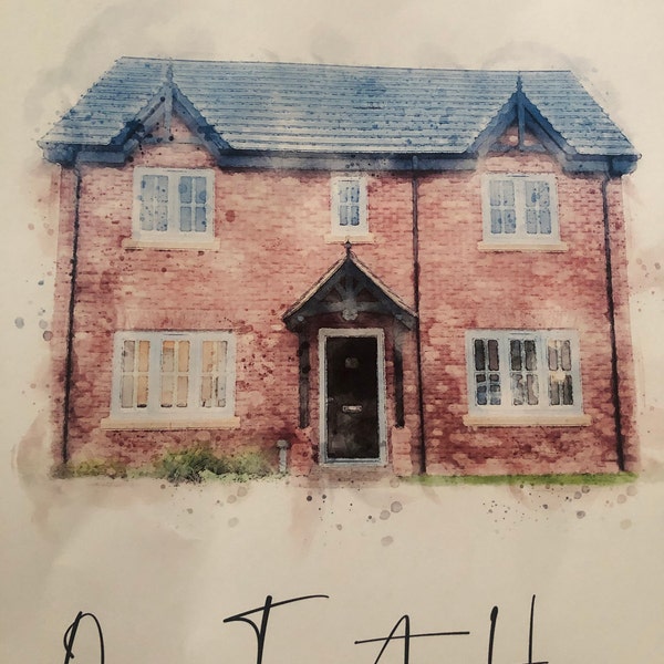 Personalised House Portrait Print / Custom Watercolour Painting ...