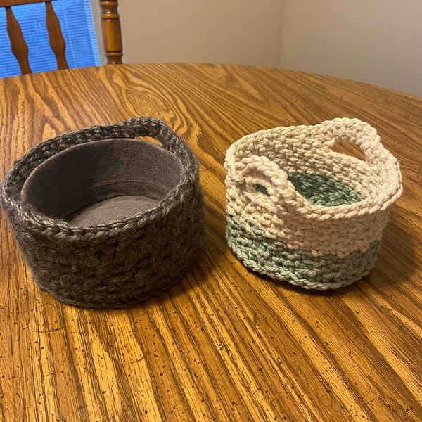 CROCHET PATTERN & Video/two-toned Nesting Baskets, Crochet Basket Pattern, 3 Sizes Included, Pdf ...