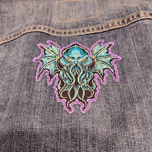 PATCH Cthulhu HORROR / Monster, Woven Patch H.P. Lovecraft, Iron-on ...