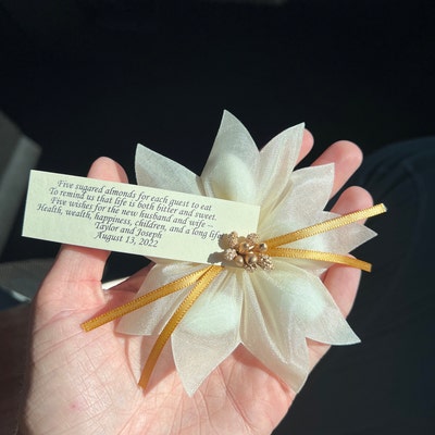Italian Wedding Tradition Jordan Almonds Poem Thank You Design Favor ...