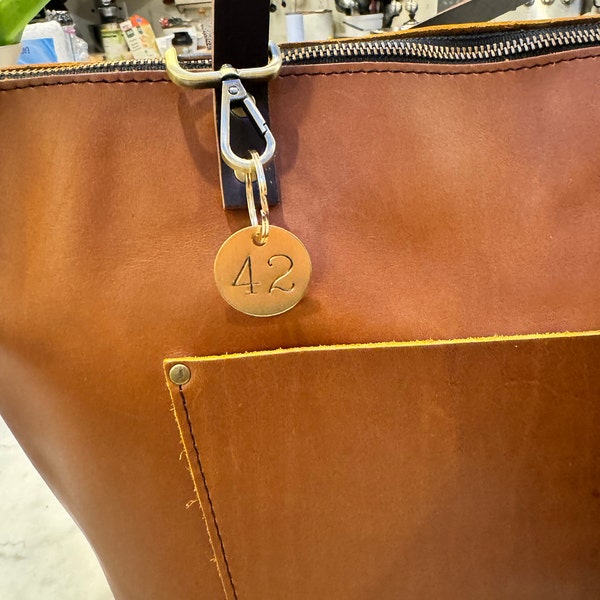 Custom Hand Punched Round Brass Tag - Hand Stamped Key Tag - Hand Made ...