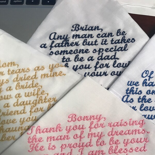 Custom Handkerchief - Personalized Handkerchief - Embroidered ...